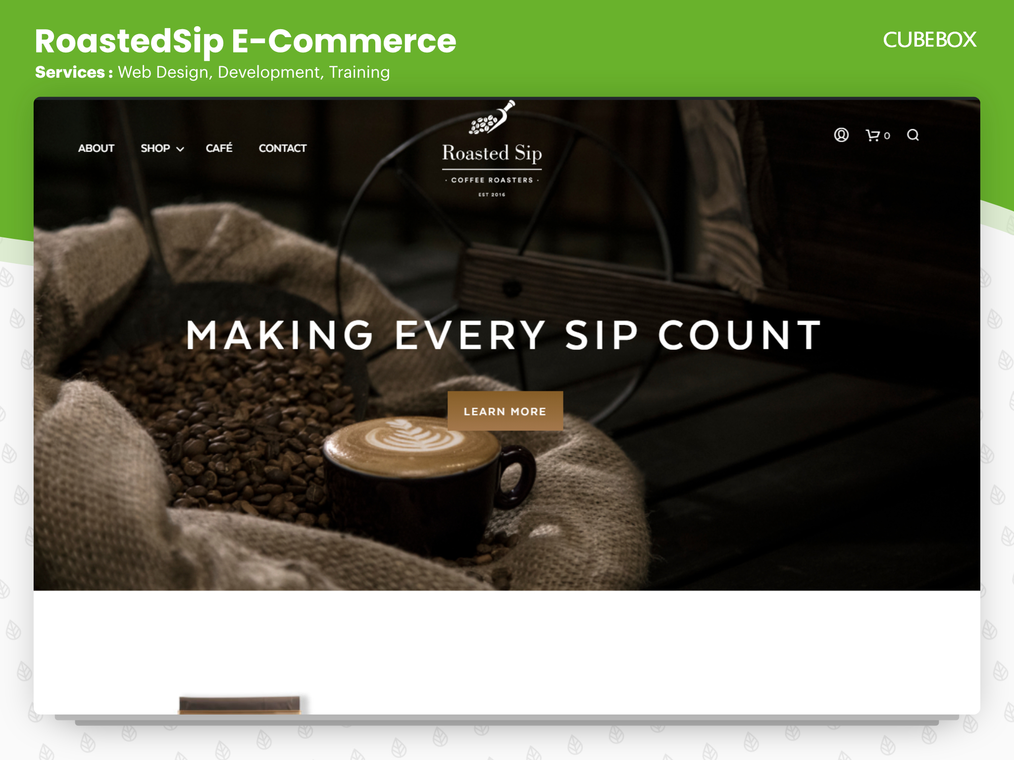 Coffee Shop E-Commerce Website - Cubebox Solutions Brunei